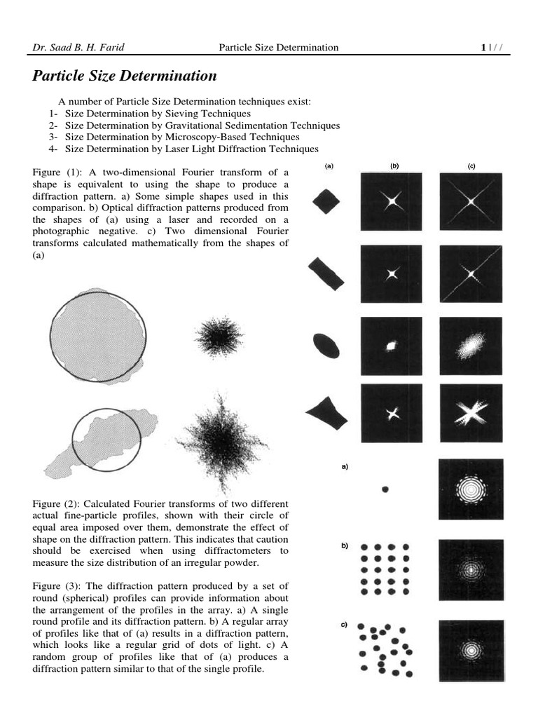 Particle Size Determination | PDF | Diffraction | Optics