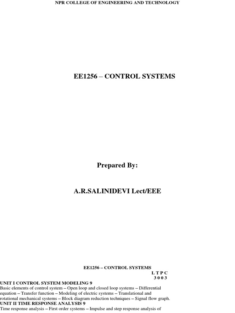 Control System Design and Analysis | PDF