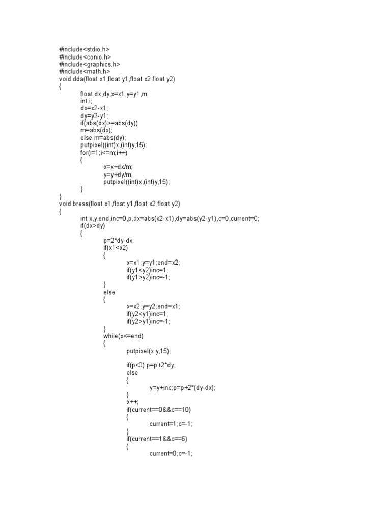 Dda and Bresenham's Line Drawing Algorithm | PDF | Computing And ...
