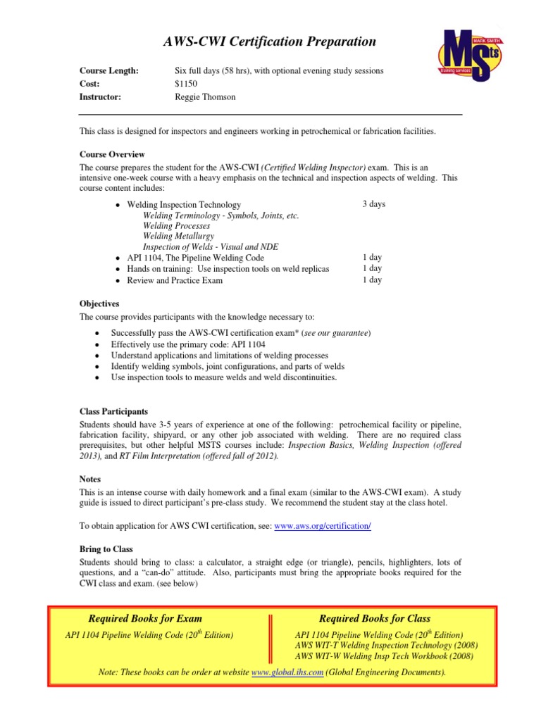 Aws Cwi | PDF | Welding | Construction