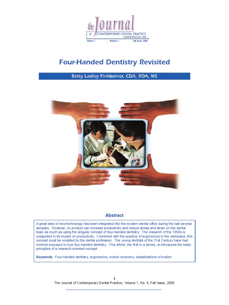 Four Handed dentistry | Dentistry | Human Factors And Ergonomics