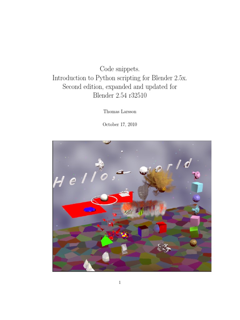 Code Snippets Updated For Blender 254 | PDF | Scripting Language ...