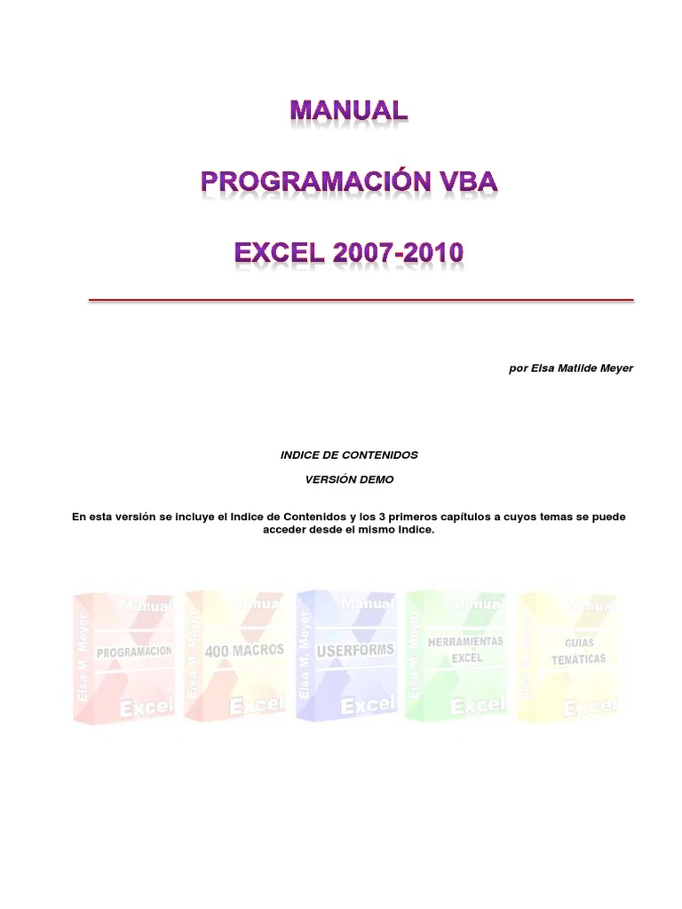 Manual Programación VBA (Excel 2007-2010) - VERSIÓN DEMO | PDF | Macro (informática) | Microsoft ...