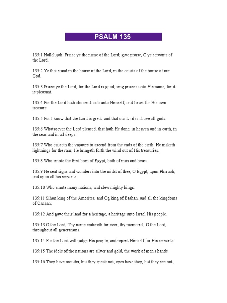 Psalm 135 | PDF | Hebrew Words And Phrases | Foreign Language Studies
