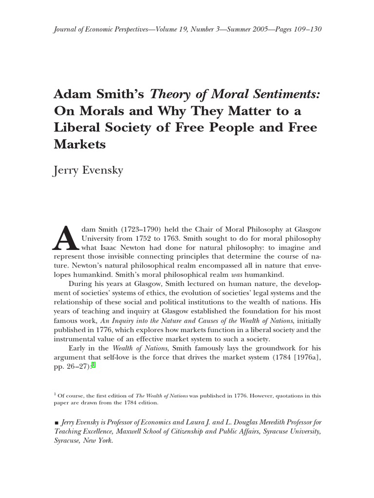 Adam Smiths Theory of Moral Sentiments | PDF | Justice | Crime & Violence