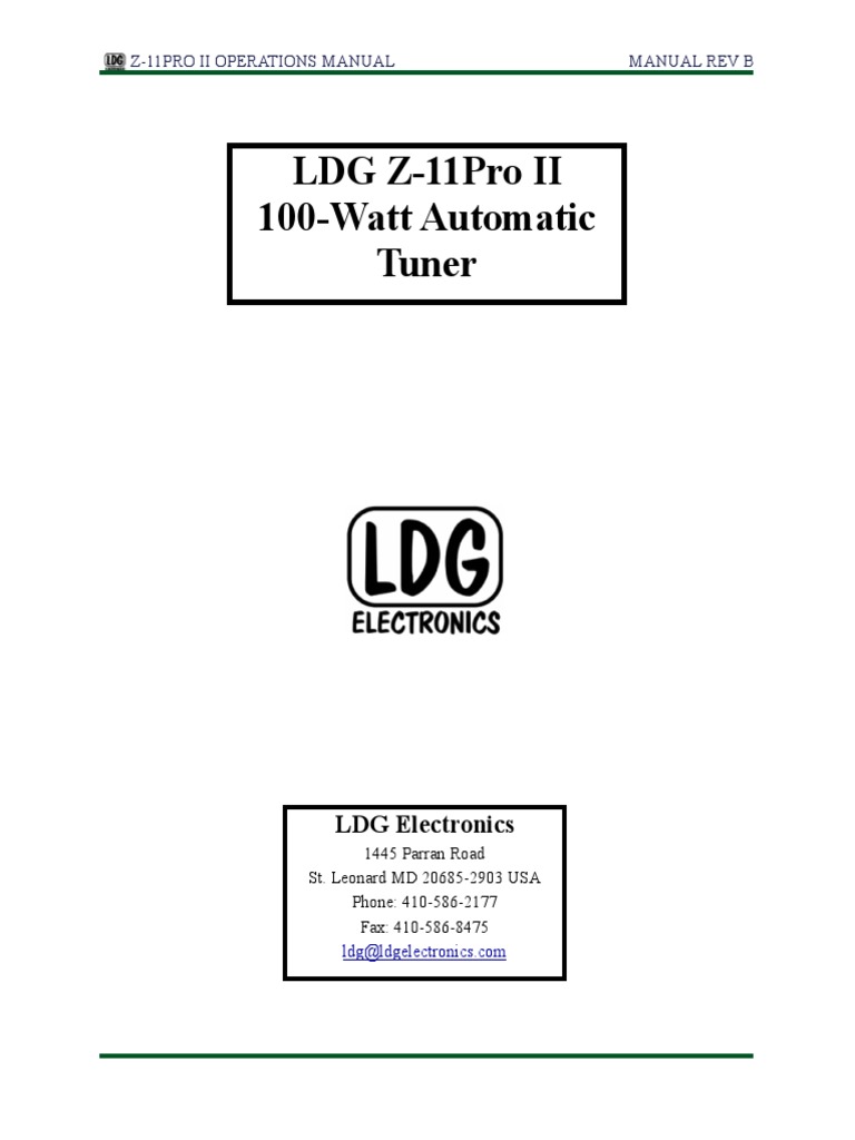 Acoplador LDG Z 11ProII Manual | PDF | Electrical Impedance | Inductor