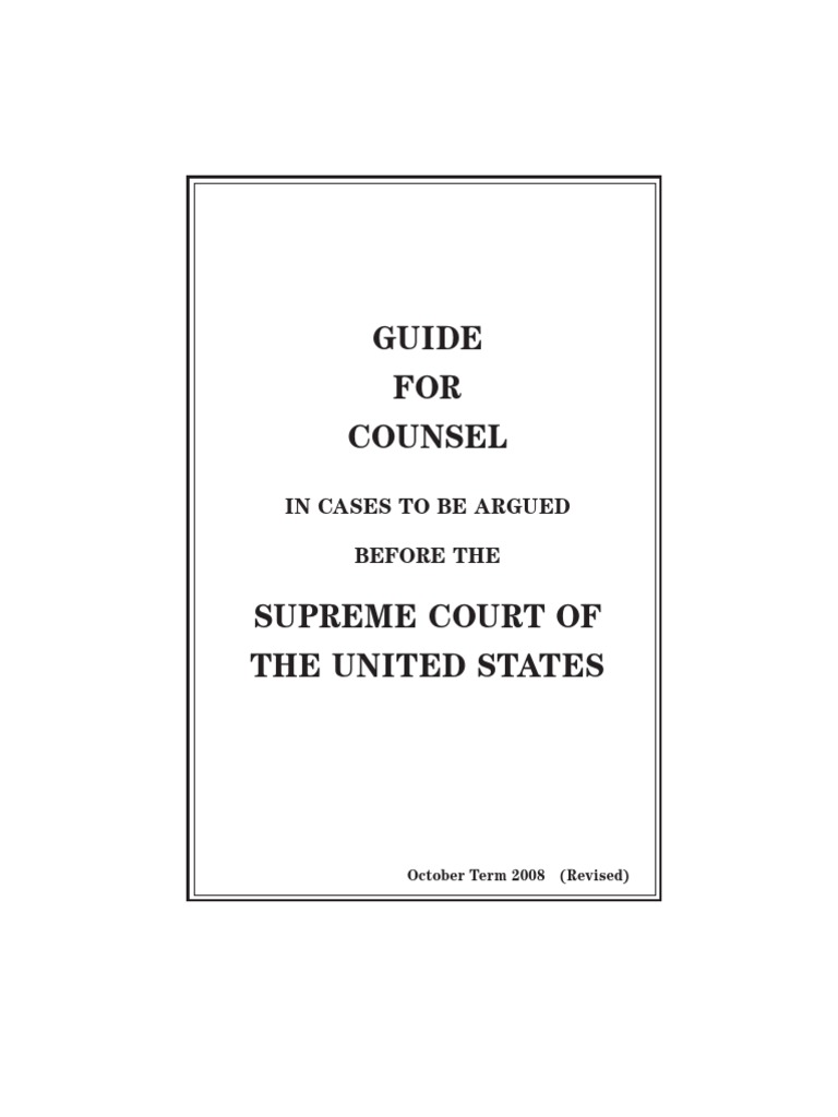 Guide For Counsel | PDF | Brief (Law) | Law Clerk