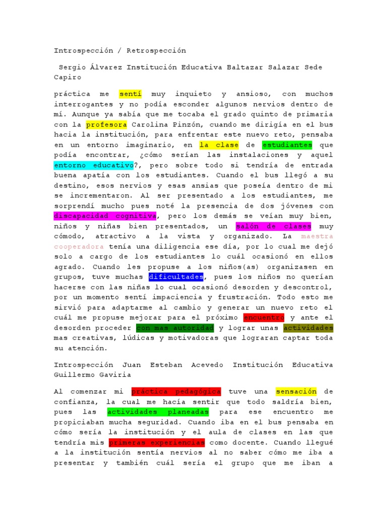 Introspección y Retrospección | PDF | Ciencia cognitiva | Sicología