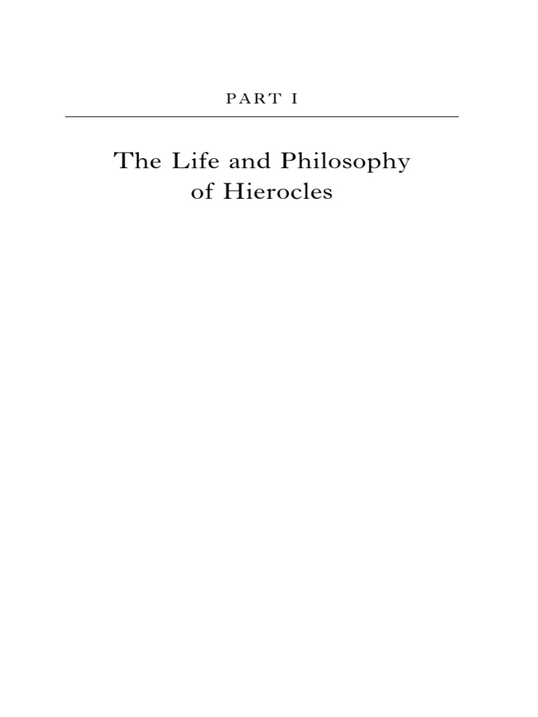 Life of Hierocles (Print) | PDF | Neoplatonism | Platonism