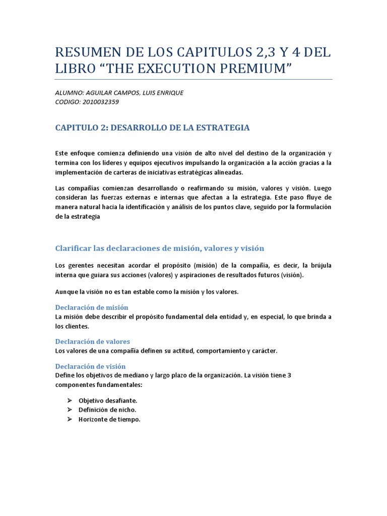Resumen Execution Premium | PDF | Presupuesto | Análisis FODA