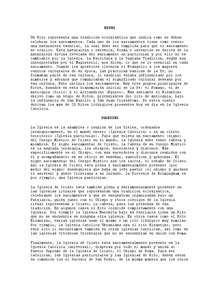 RITOS Católicos, Tradiciones | PDF | obispo | Iglesia ortodoxa oriental