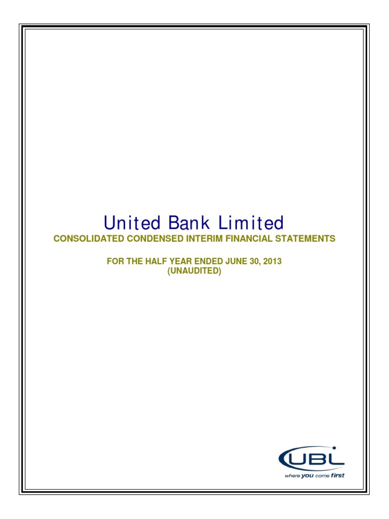 United Bank Limited: Consolidated Condensed Interim Financial ...