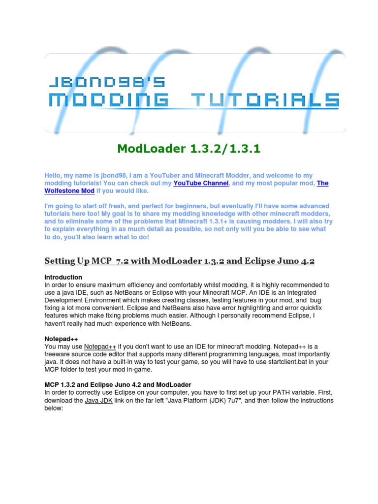 Jbond98s Modding Tutorials | PDF | Java (Programming Language) | Microsoft Windows