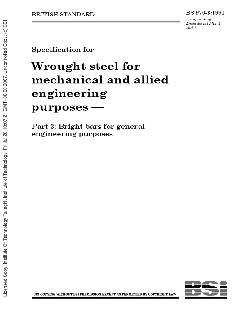BS 970 Part 3 1991 PDF | PDF | Heat Treating | Steel