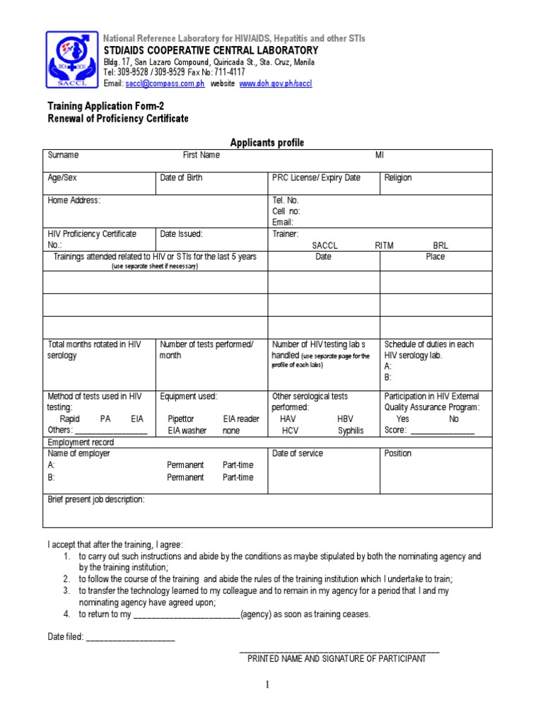 Hivrenewalform | PDF | Sexually Transmitted Infection | Hiv