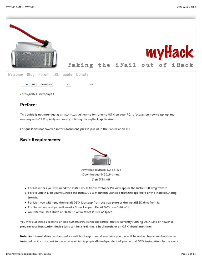 Myhack Guide - Myhack PDF | PDF | Booting | Mac Os X Snow Leopard