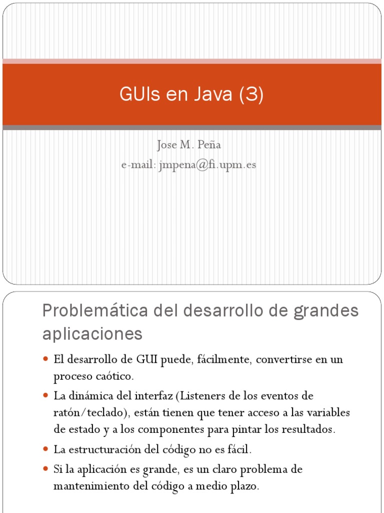 Guis en Java MVC | PDF | Modelo – Vista – Controlador | Java (lenguaje de programación)