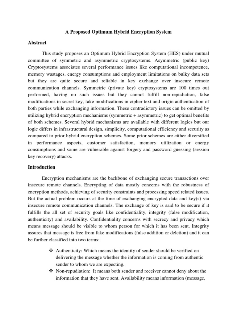 Hybrid Encryption for Non-Repudiation | PDF | Public Key Cryptography ...