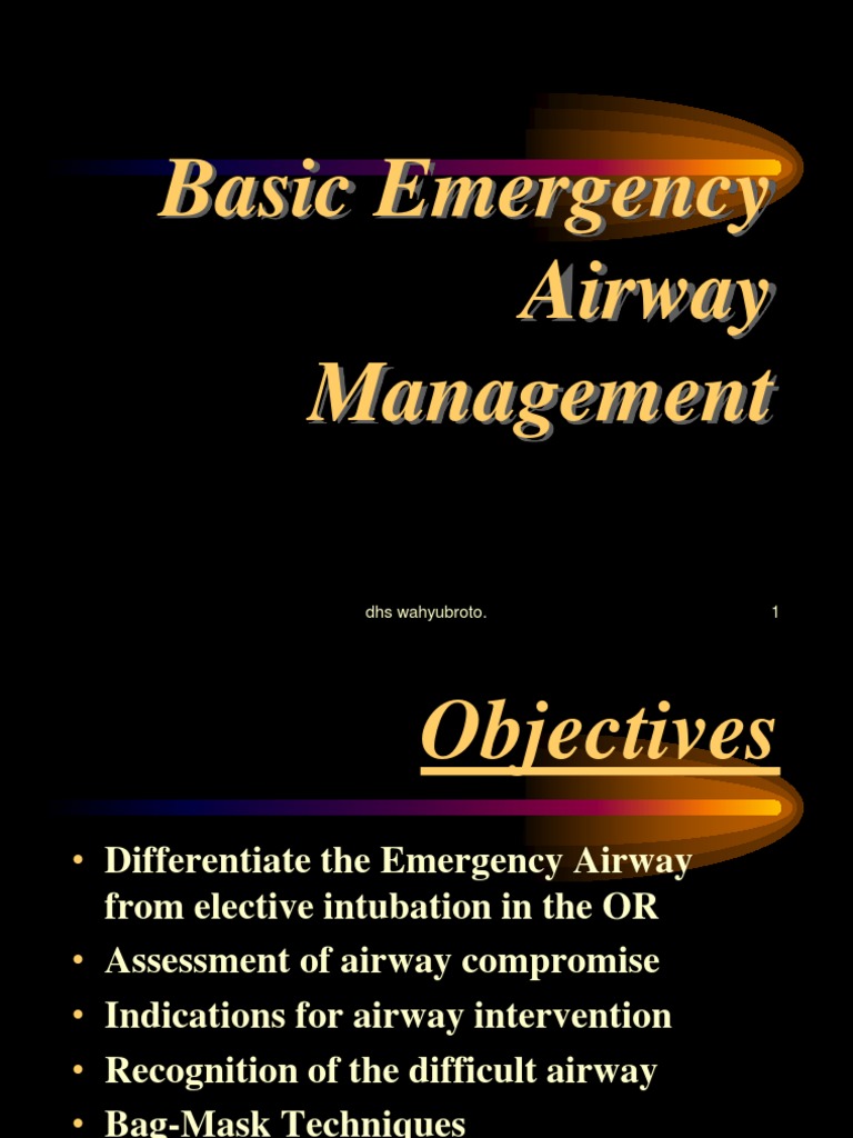 Basic Emergency Airway Management | PDF | Human Head And Neck | Medical ...