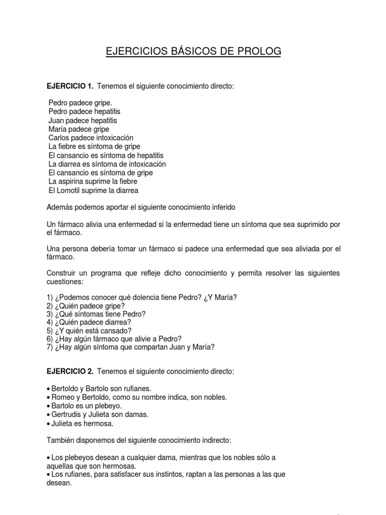 Ejercicios Basados en Reglas Prolog | PDF | Salud y bienestar
