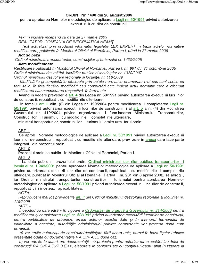 Ordin 1430-2005 PDF | PDF