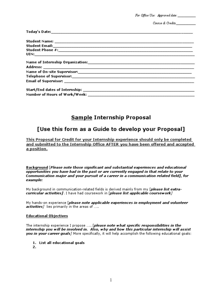Internship Proposal Template Guide | PDF