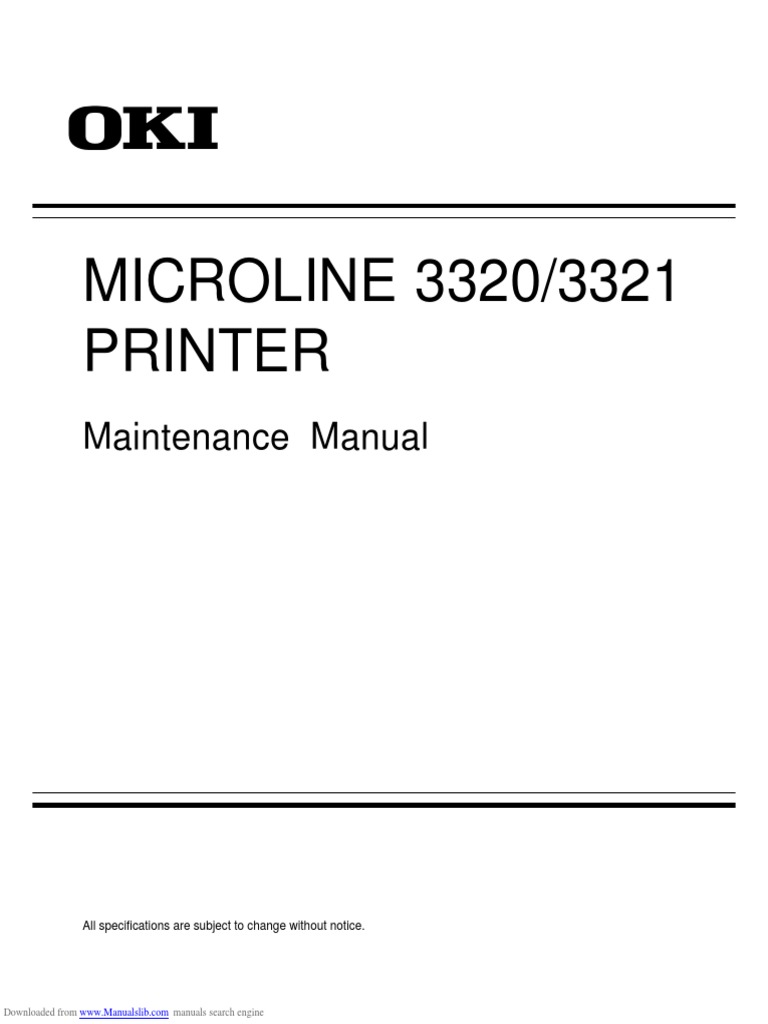 OKI ML3320-21 Maintenance Manual | PDF | Tractor | Electrical Connector