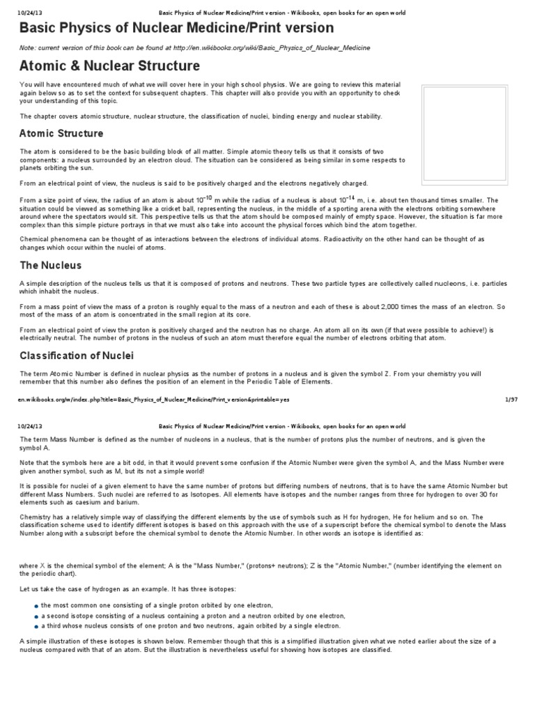 Basic Physics of Nuclear Medicine PDF | PDF