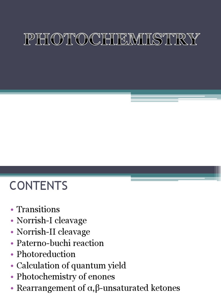 Photochemistry | PDF | Alkene | Photochemistry
