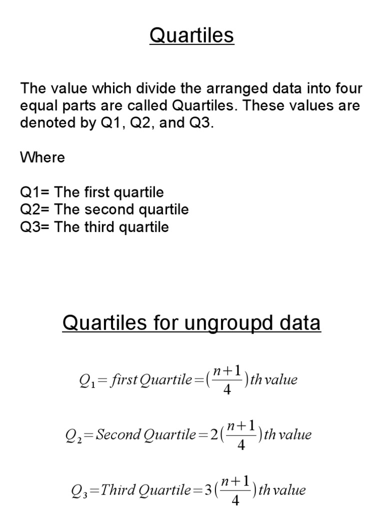 Quartiles PDF | PDF | Percentile | Data Analysis