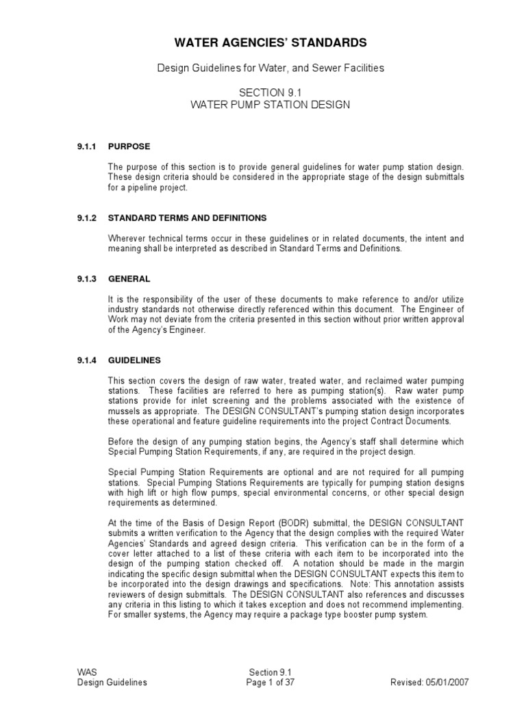 Water Pump Station Design | PDF | Valve | Pump