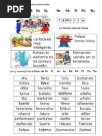 Actividades con sílabas fa, fe, fi, fo, fu | PDF