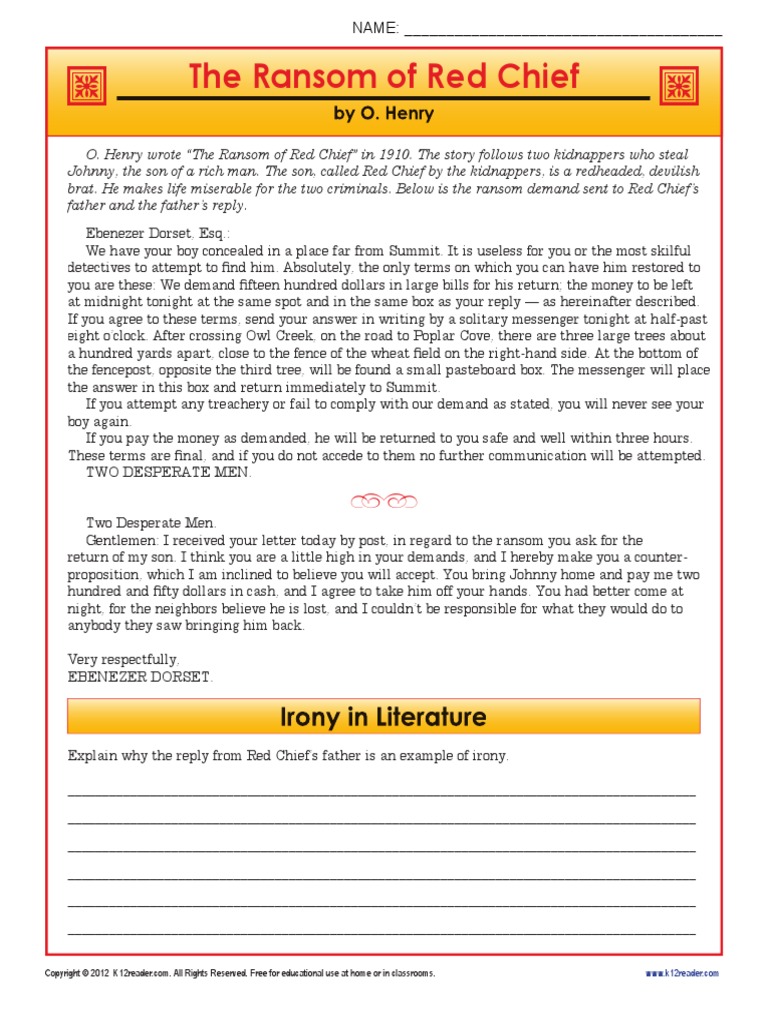 Ransom of Red Chief | PDF | Violence