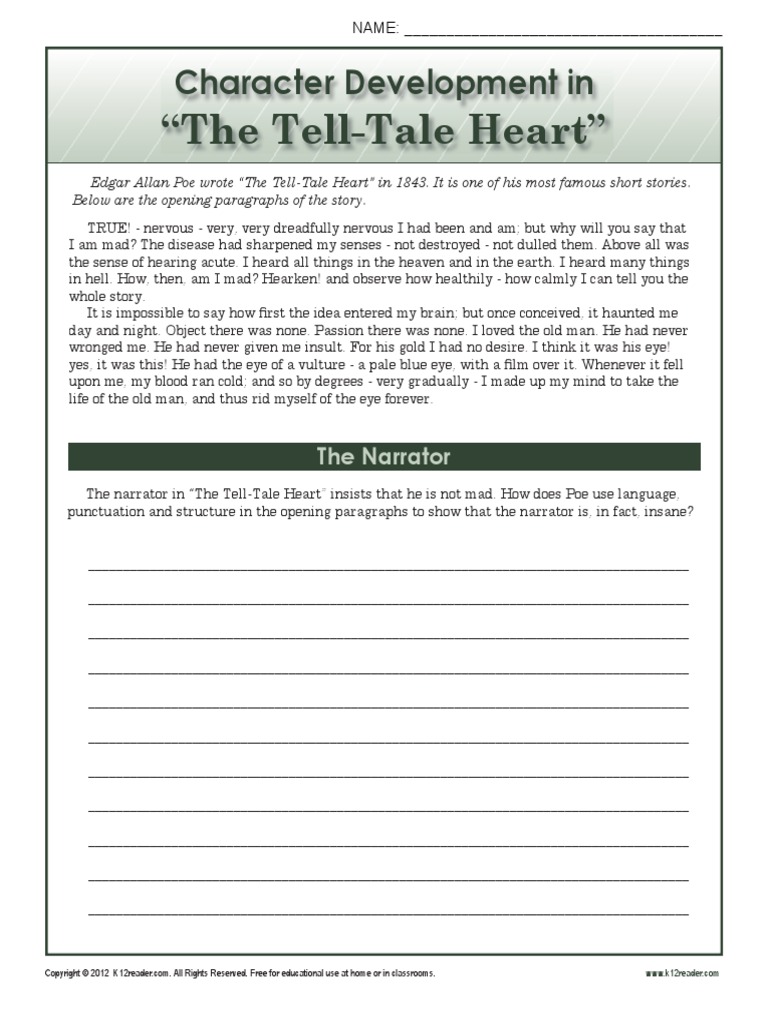 Tell Tale Heart Character | PDF