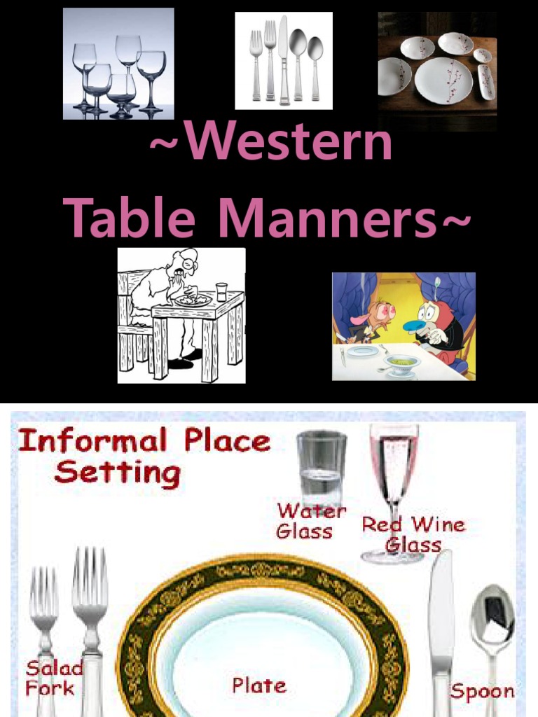 Western Table Manners Quiz Guide | PDF | Cooking, Food & Wine ...