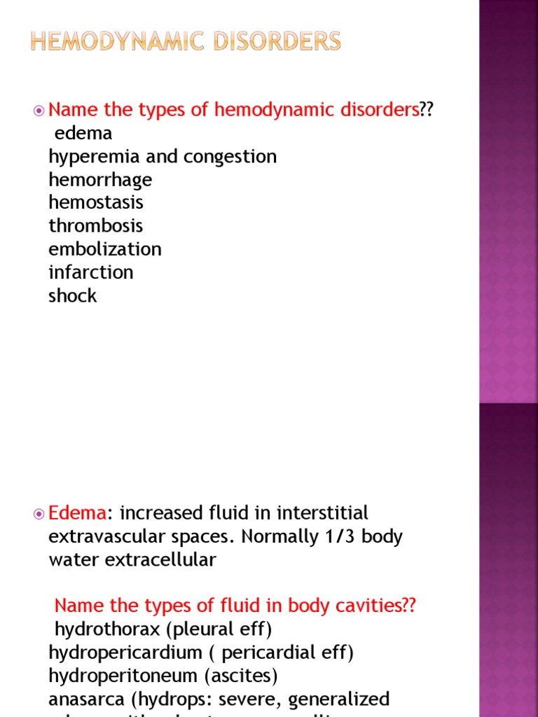 Hemodynamic Disorders | PDF | Edema | Vein