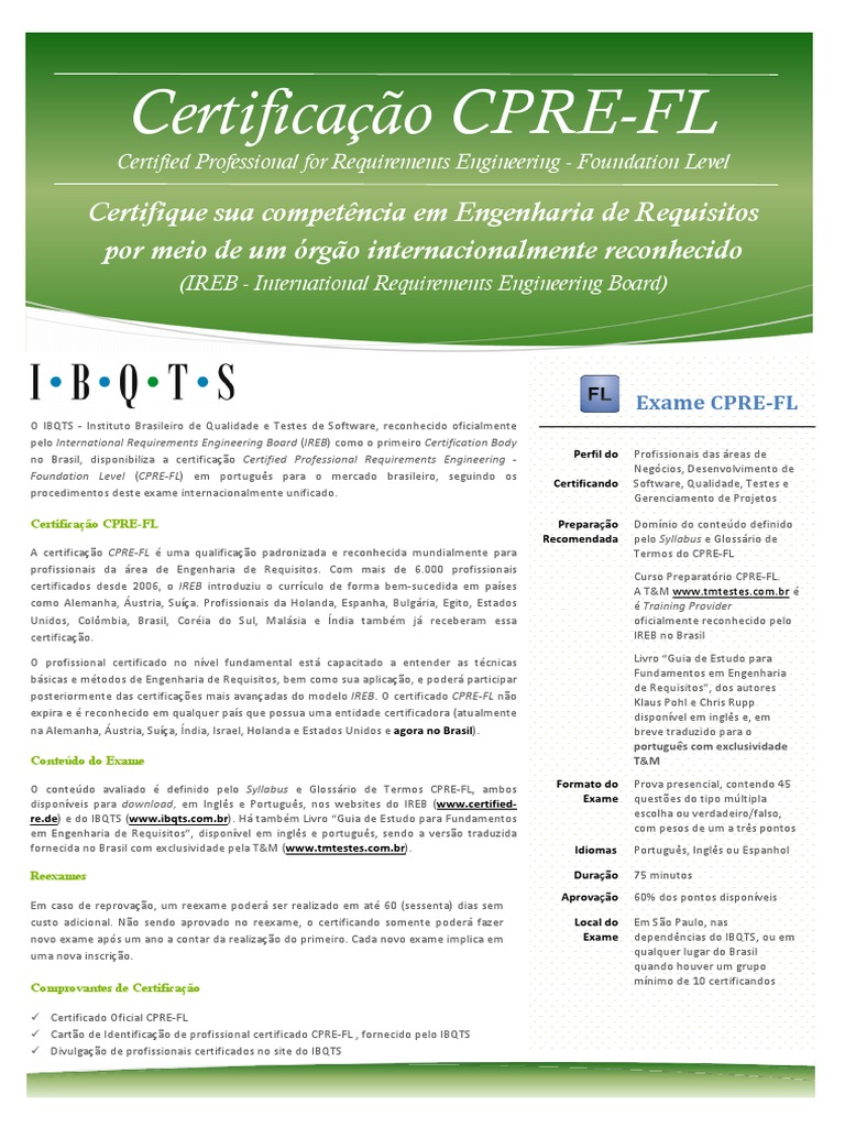 Certificacao CPRE FL | PDF | Engenharia | Brasil