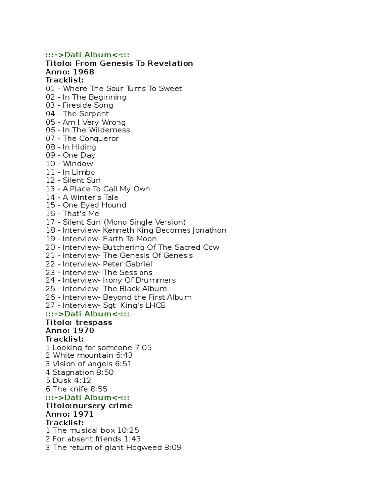 Genesis Discografia | Download Free PDF | Pop Music | Rock Albums