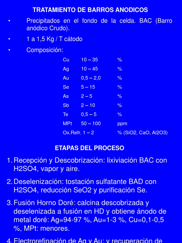 Tratamiento de Barros Anódicos | PDF | Oro | Fundición
