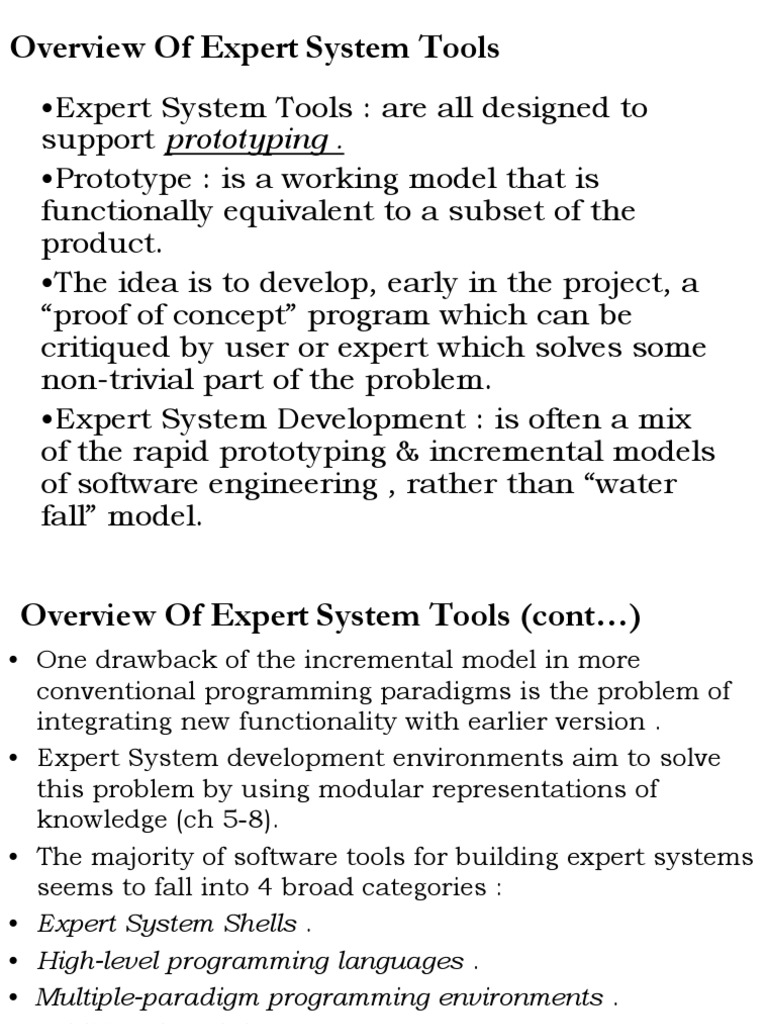 Expert System Development Tools Overview | PDF | Computer Programming ...
