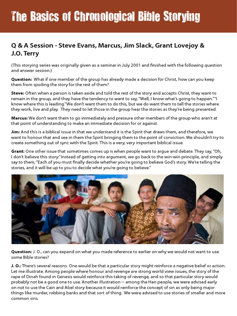 The Basics of Chronological Bible Storying: Q & A Session - Steve Evans ...