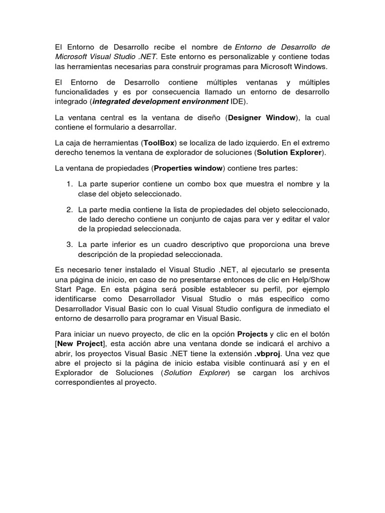 Explorando el entorno de desarrollo integrado de Visual Basic .NET ...