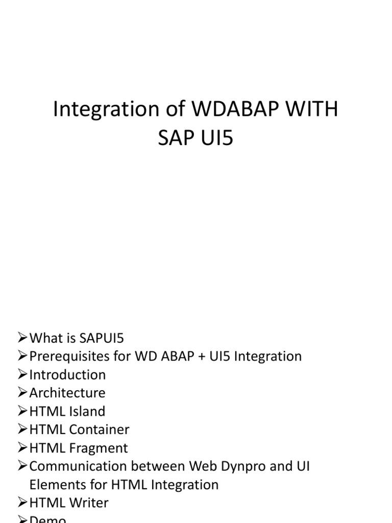 Integration of WDABAP WITH SAP UI5 | PDF | Html | Java Script