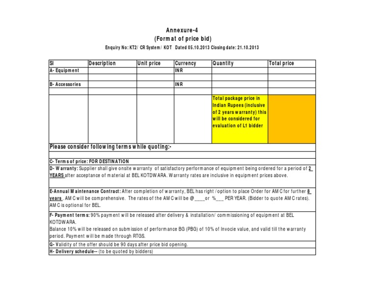 Annexure-4 Price Bid Format PDF | PDF | Computers | Technology & Engineering
