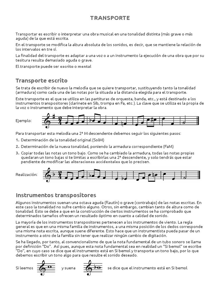 Transporte Musical | PDF | Clave | Elementos de la música