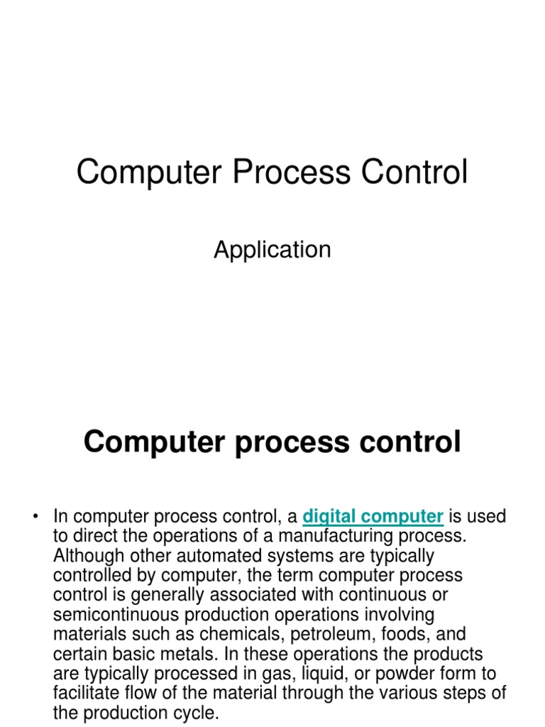 Computer Process Control | PDF | Rolling (Metalworking) | Automation