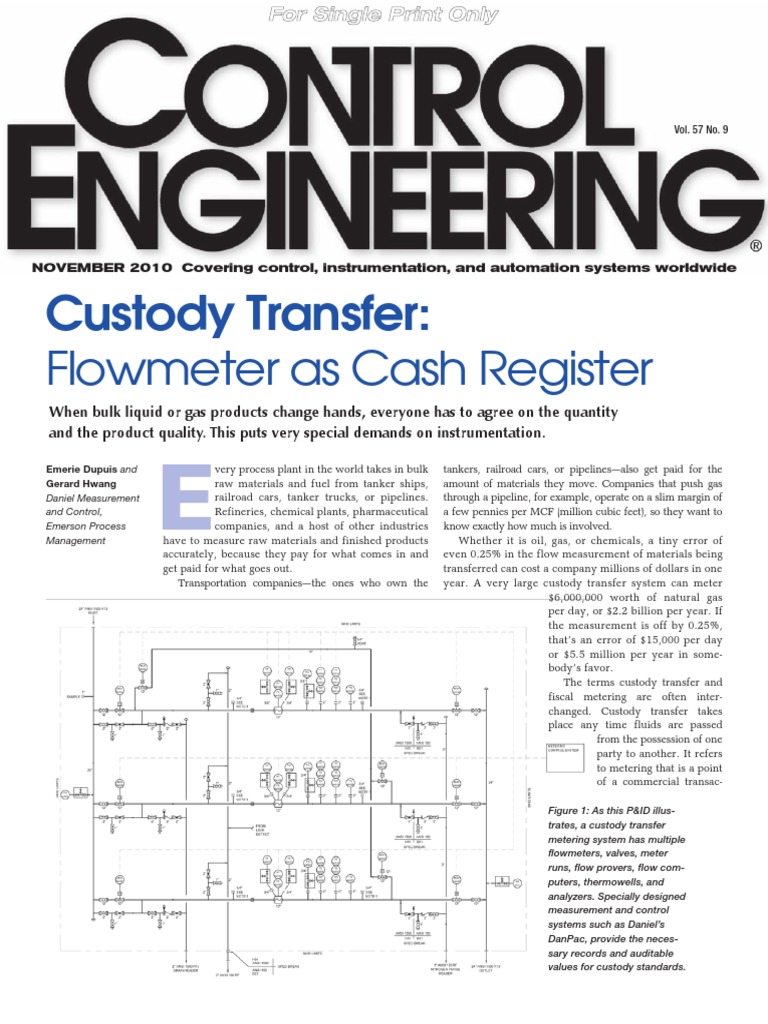Custody Transfer - Flowmeter As Cash Register PDF | PDF