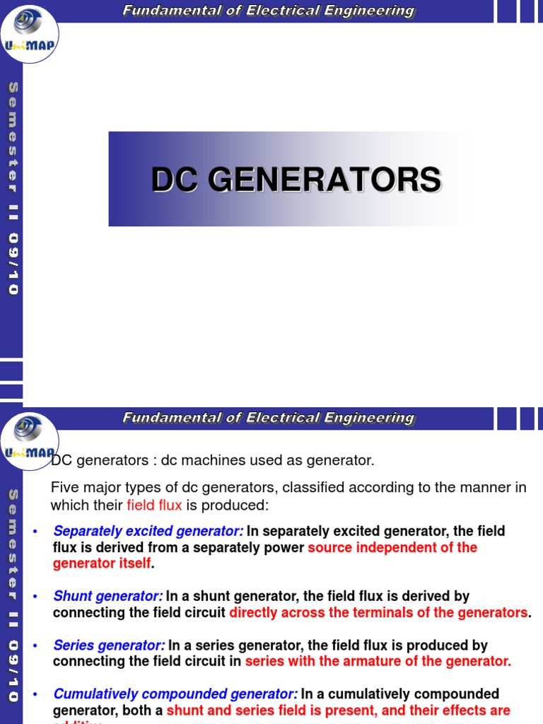 Chap 2 (1) - DC Generator | PDF | Electric Generator | Electric Current