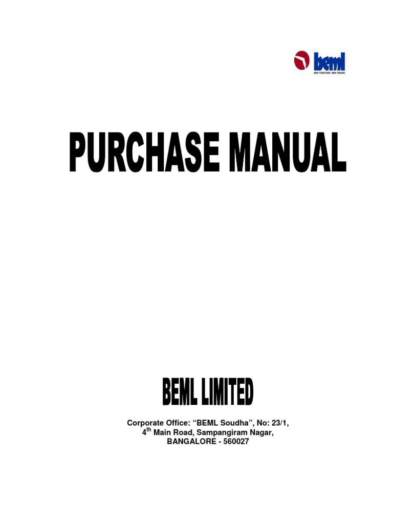 Purchase Manual | PDF | Procurement | Inventory