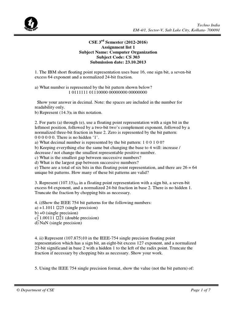 Computer Organization - List of Assignments. | PDF | Cpu Cache | Computer Data Storage
